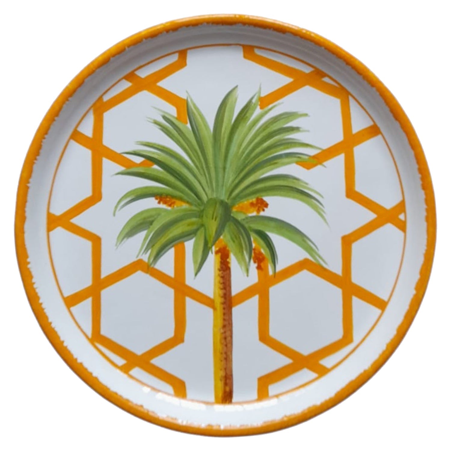 Les Ottomans Palm Ceramic Dinner Plate - Orange OTP02 – Casa Via Palma